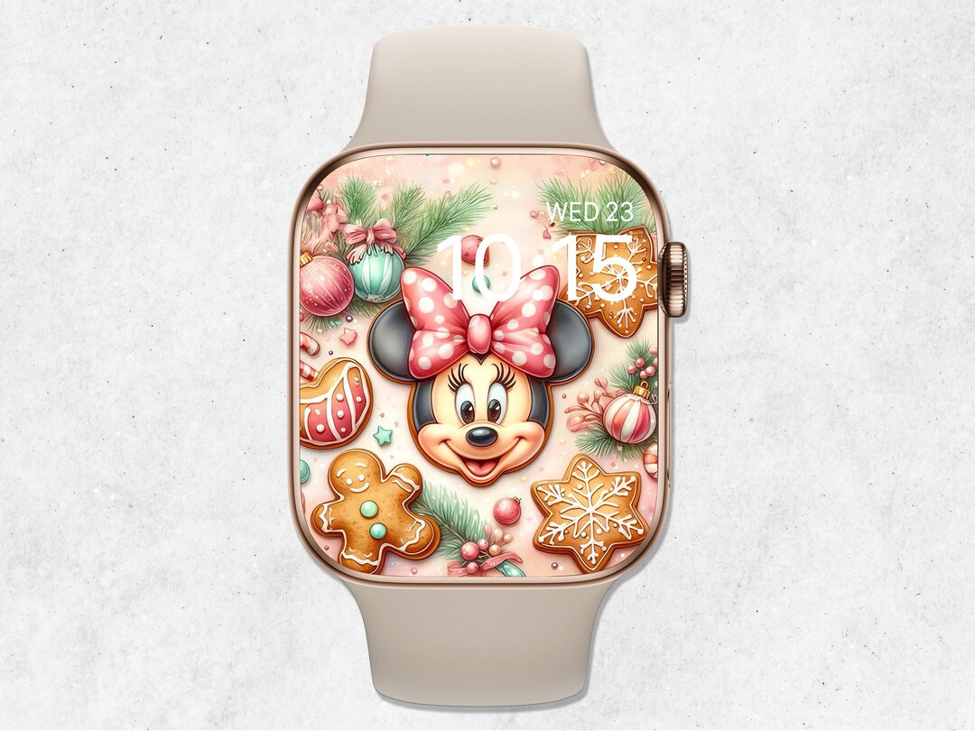 Christmas Minnie Mouse Apple Watch Wallpaper, Gingerbread Watch Face ...