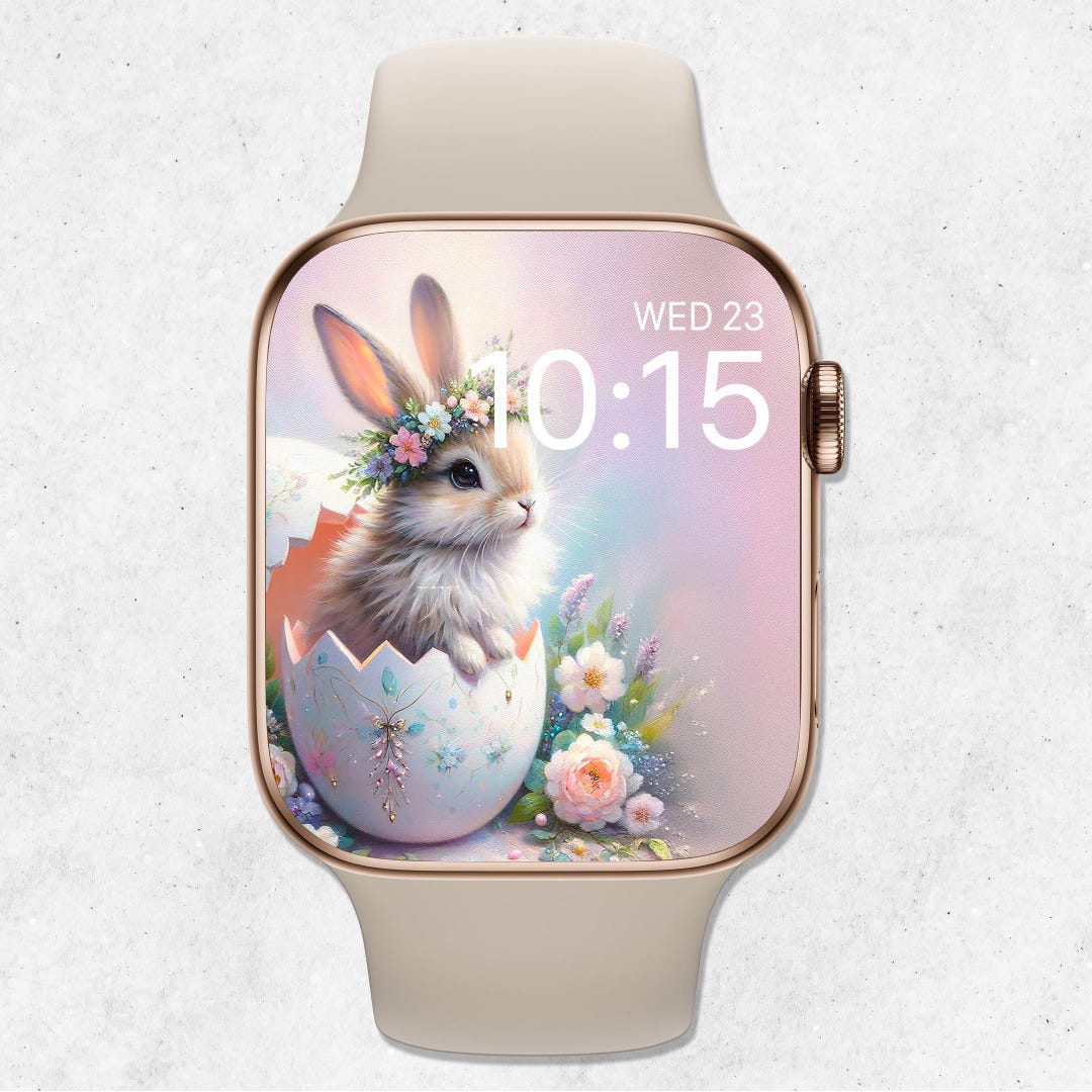 Easter Bunny Apple Watch Wallpaper, Easter Egg Watch Face, Spring Watch ...