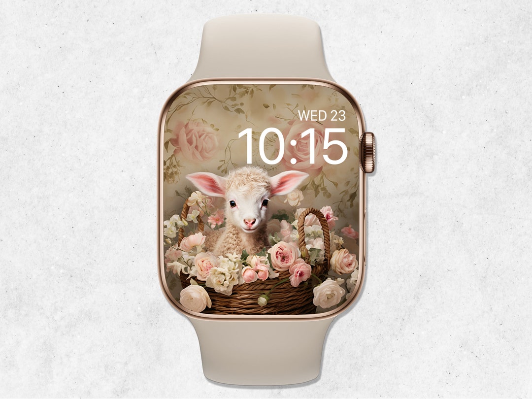 Easter Lamb Apple Watch Wallpaper, Easter Watch Face, Cute Lamb ...
