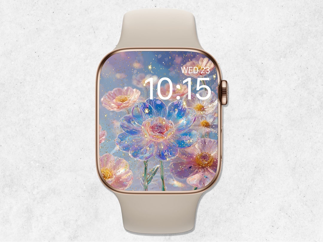 Floral Apple Watch Wallpaper, Glitter Watch Face, Flowers Watch Face ...