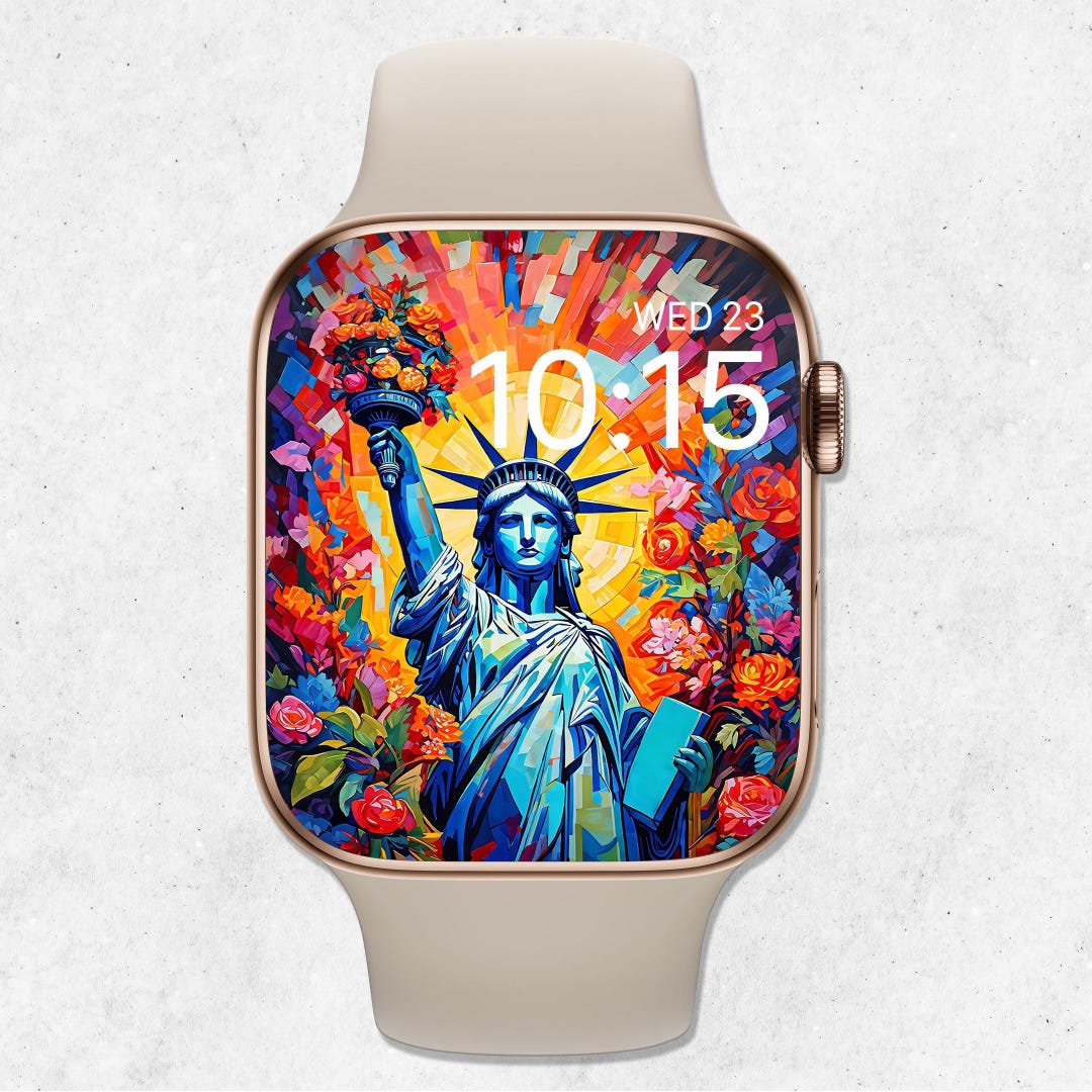 Statue of Liberty Apple Watch Wallpaper, Patriotic Watch Face, 4th of ...