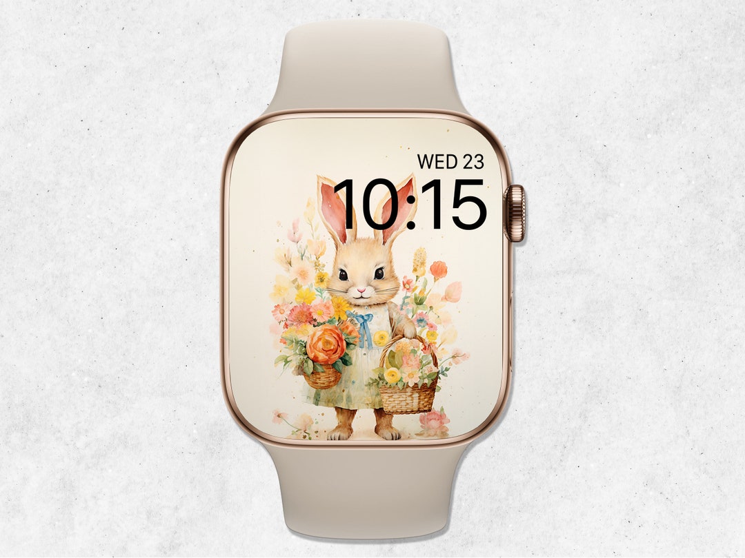 Easter Bunny Apple Watch Wallpaper, Easter Watch Face, Bunny With ...