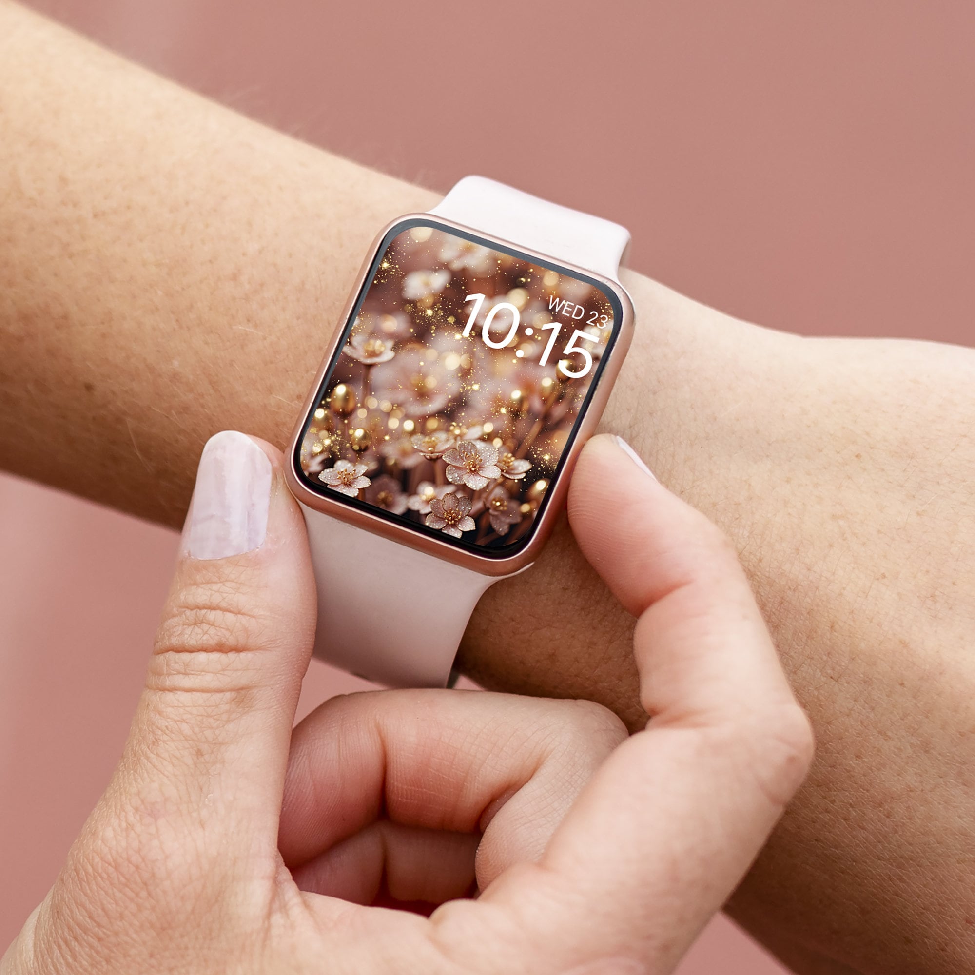 Floral Apple Watch Wallpaper, Glitter Watch Face, Flowers Watch Face ...