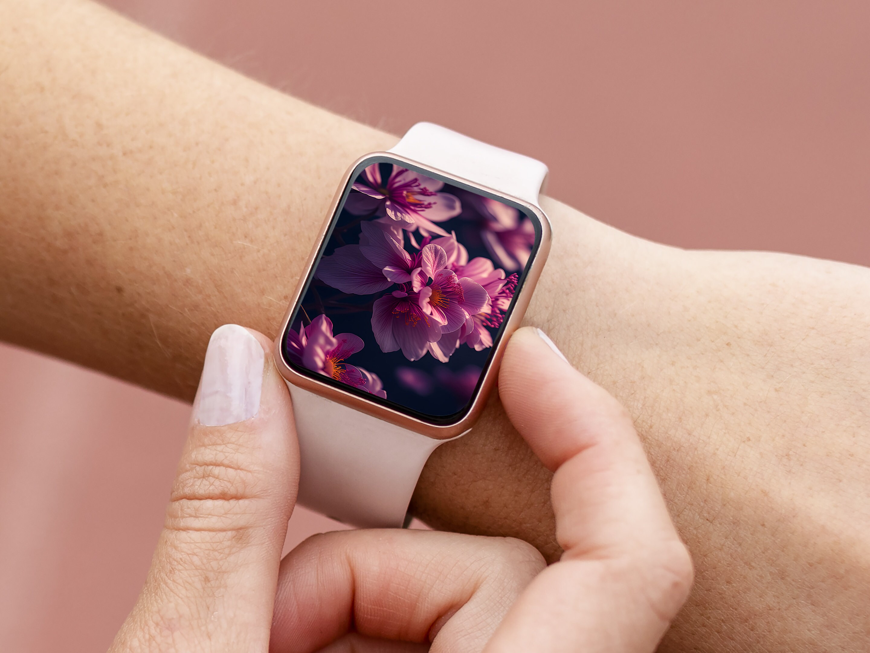 Floral Apple Watch Wallpaper, Apple Watch Face Cherry Blossom, Sakura ...