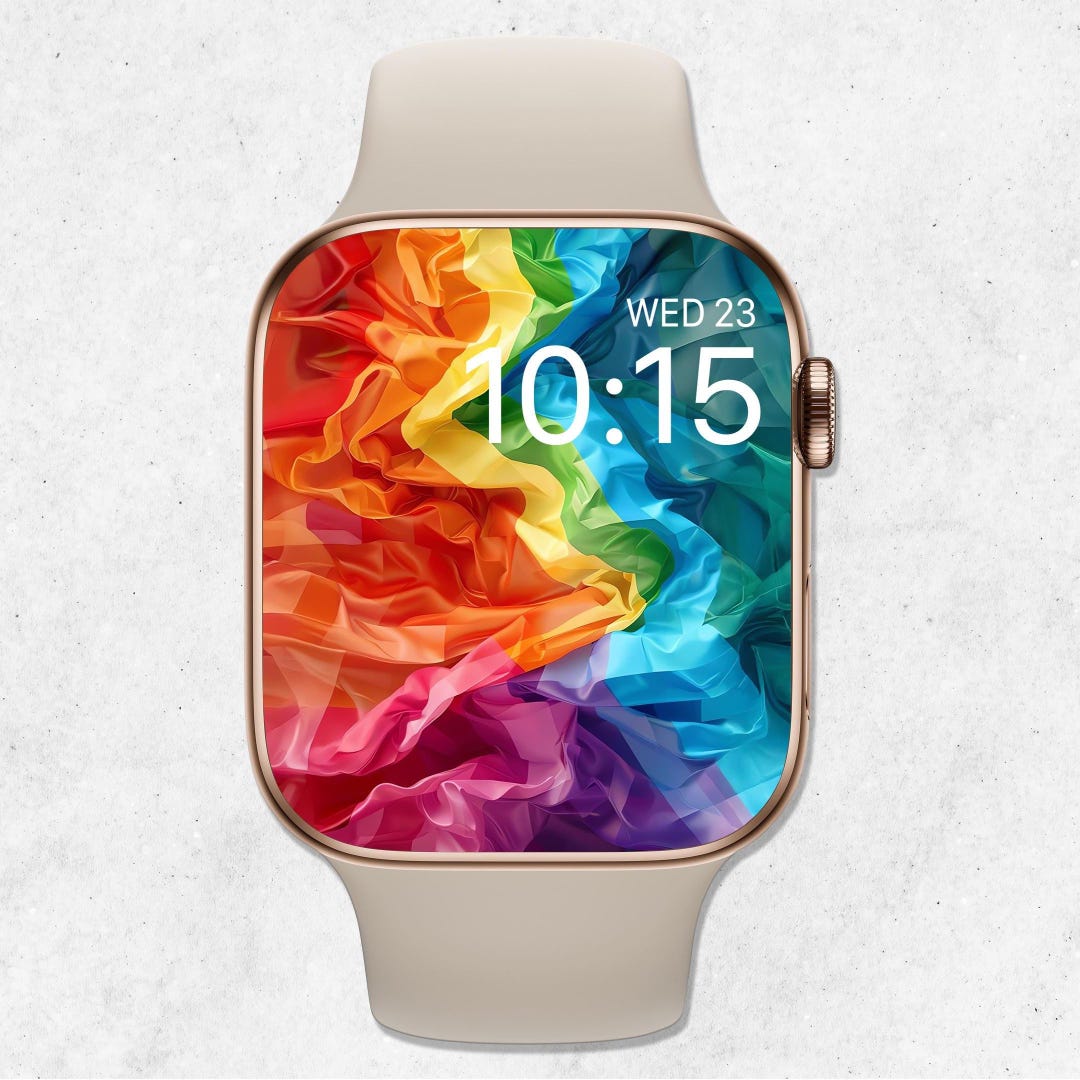 Pride Flag Apple Watch Wallpaper, LGBTQ Watch Face, Rainbow Apple Watch ...