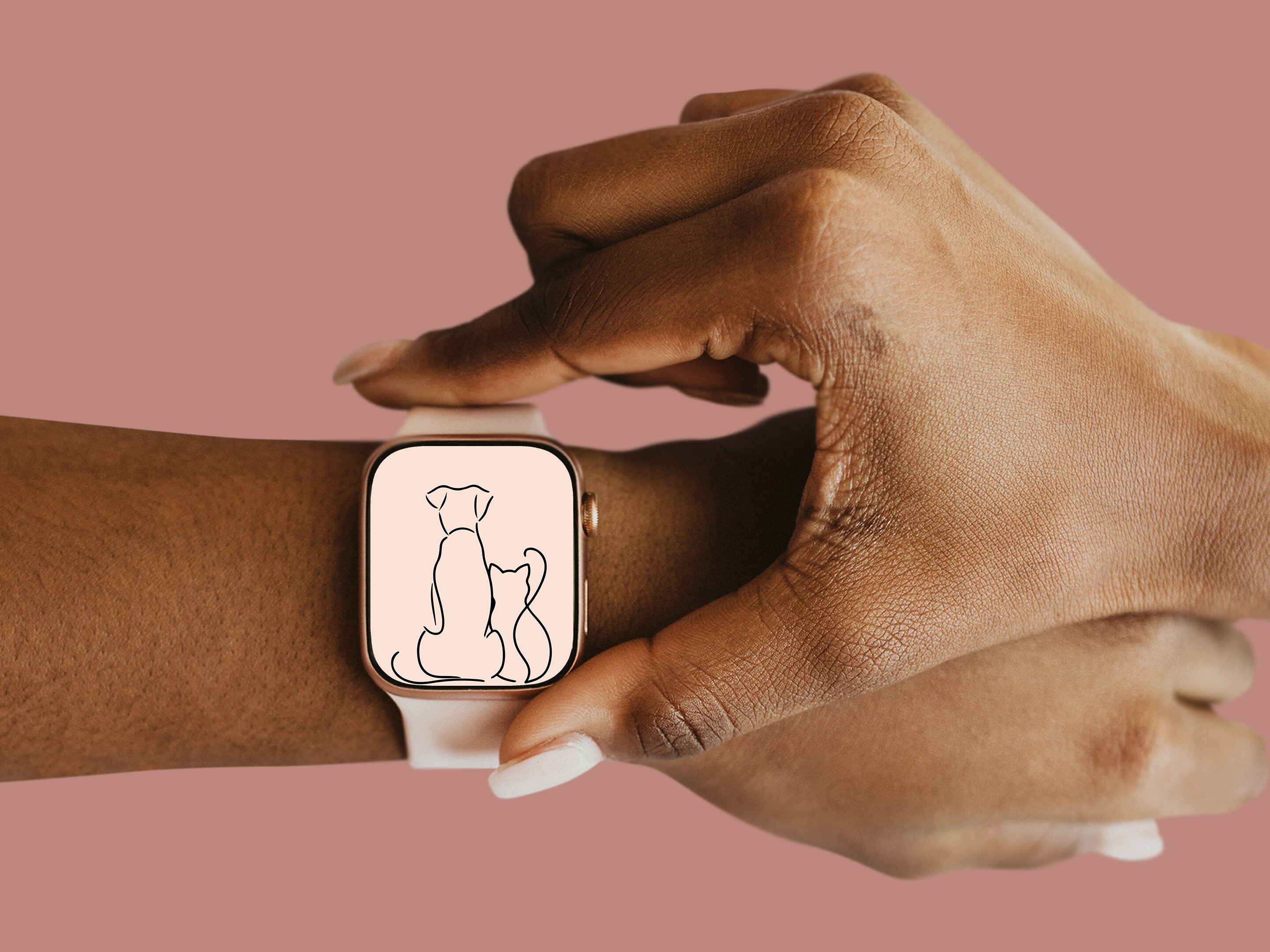 Cat and Dog Apple Watch Wallpaper Pets Apple Watch Face - Etsy