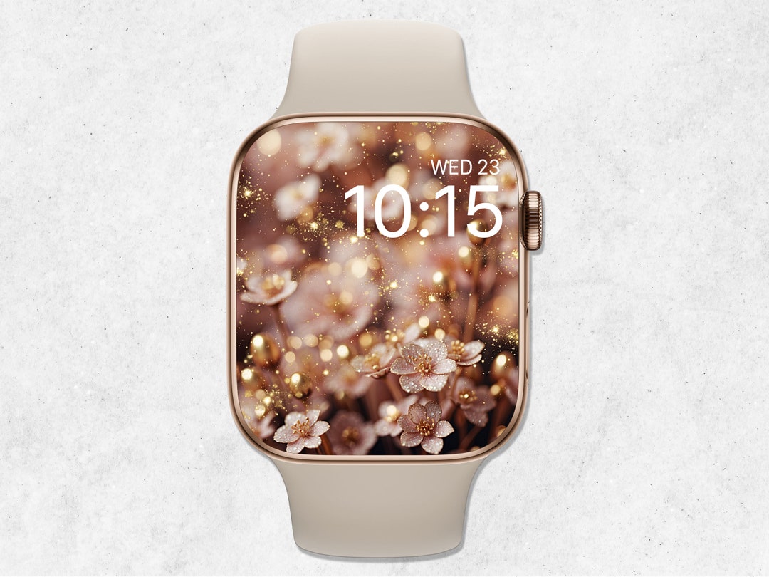 Floral Apple Watch Wallpaper, Glitter Watch Face, Flowers Watch Face ...