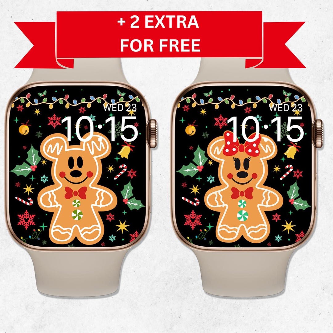 Christmas Mickey Mouse Apple Watch Wallpaper, Gingerbread Watch ...