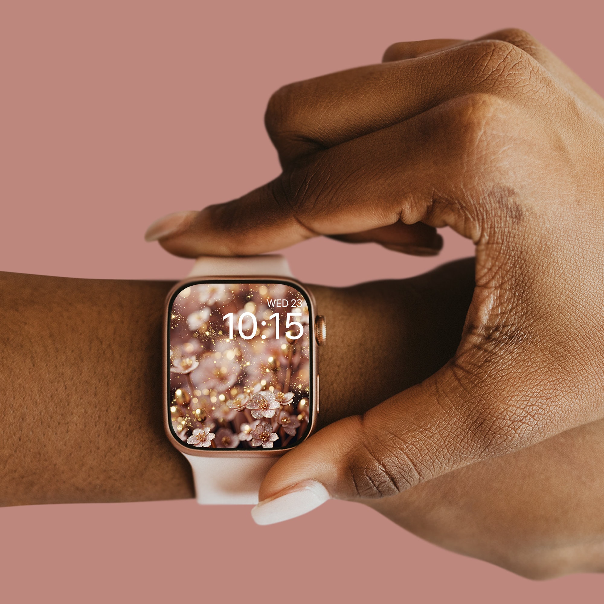 Floral Apple Watch Wallpaper, Glitter Watch Face, Flowers Watch Face ...