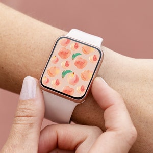 Peach Apple Watch Wallpaper, Summer Apple Watch Face, Fruits Smartwatch ...
