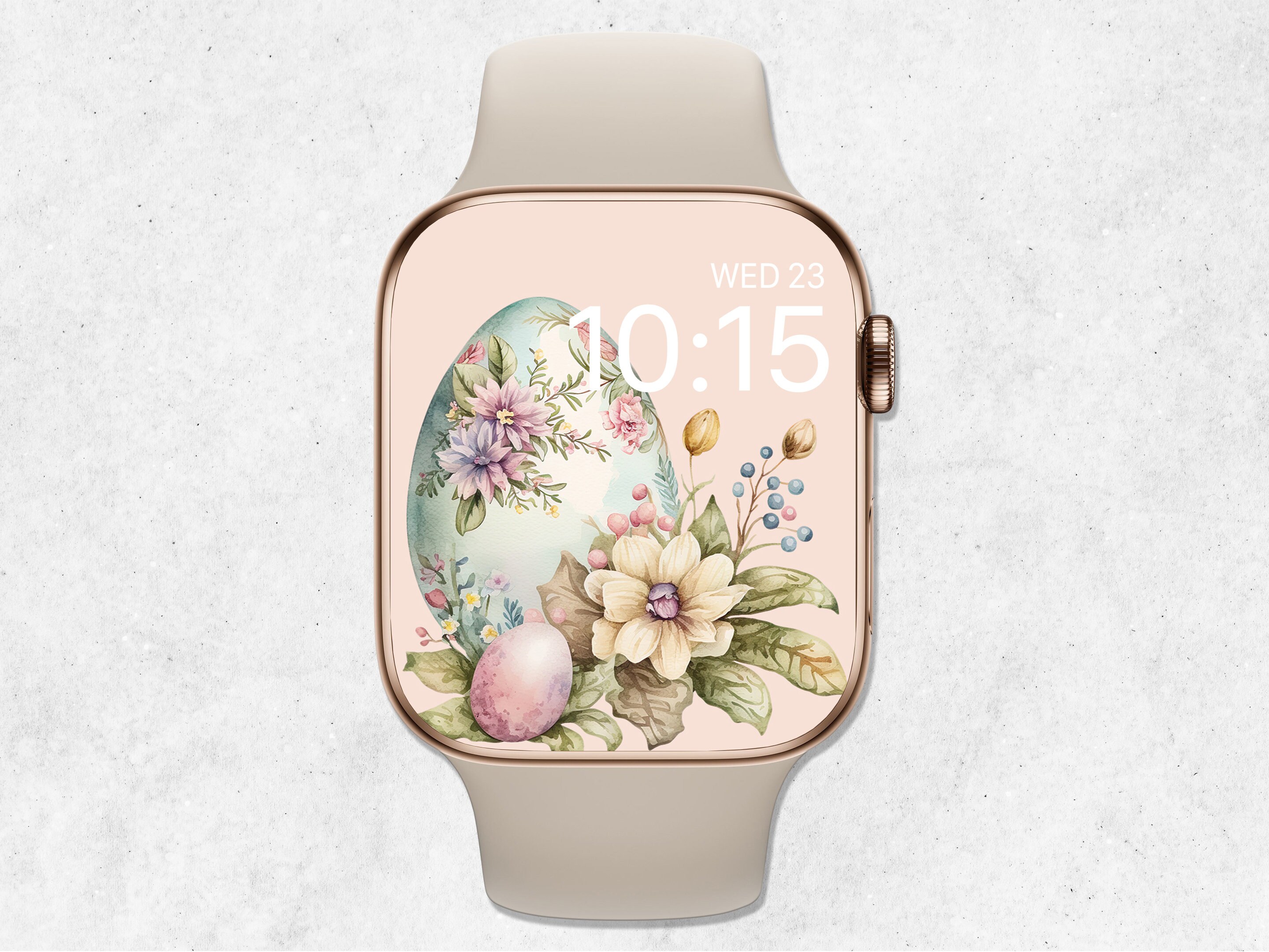Easter Egg Apple Watch Face Background Wallpaper, Set of 2 Watercolor ...