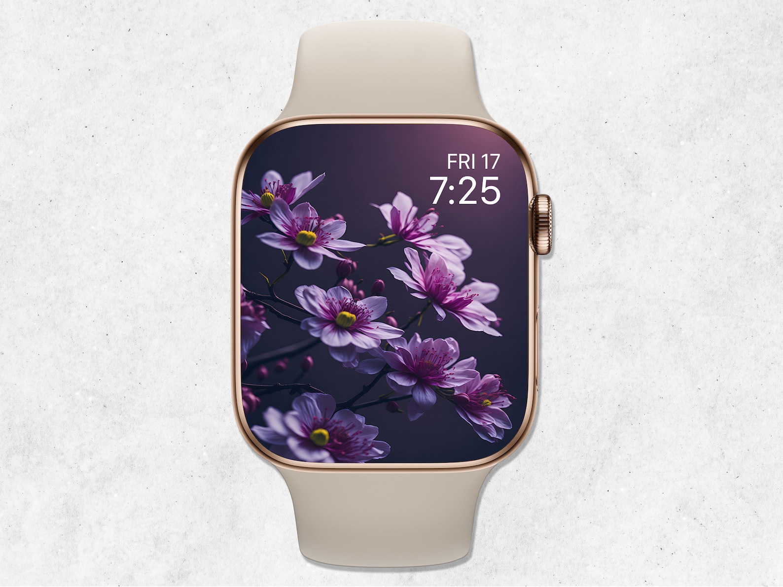 Floral Apple Watch Wallpaper, Apple Watch Face Purple Flowers, Spring ...