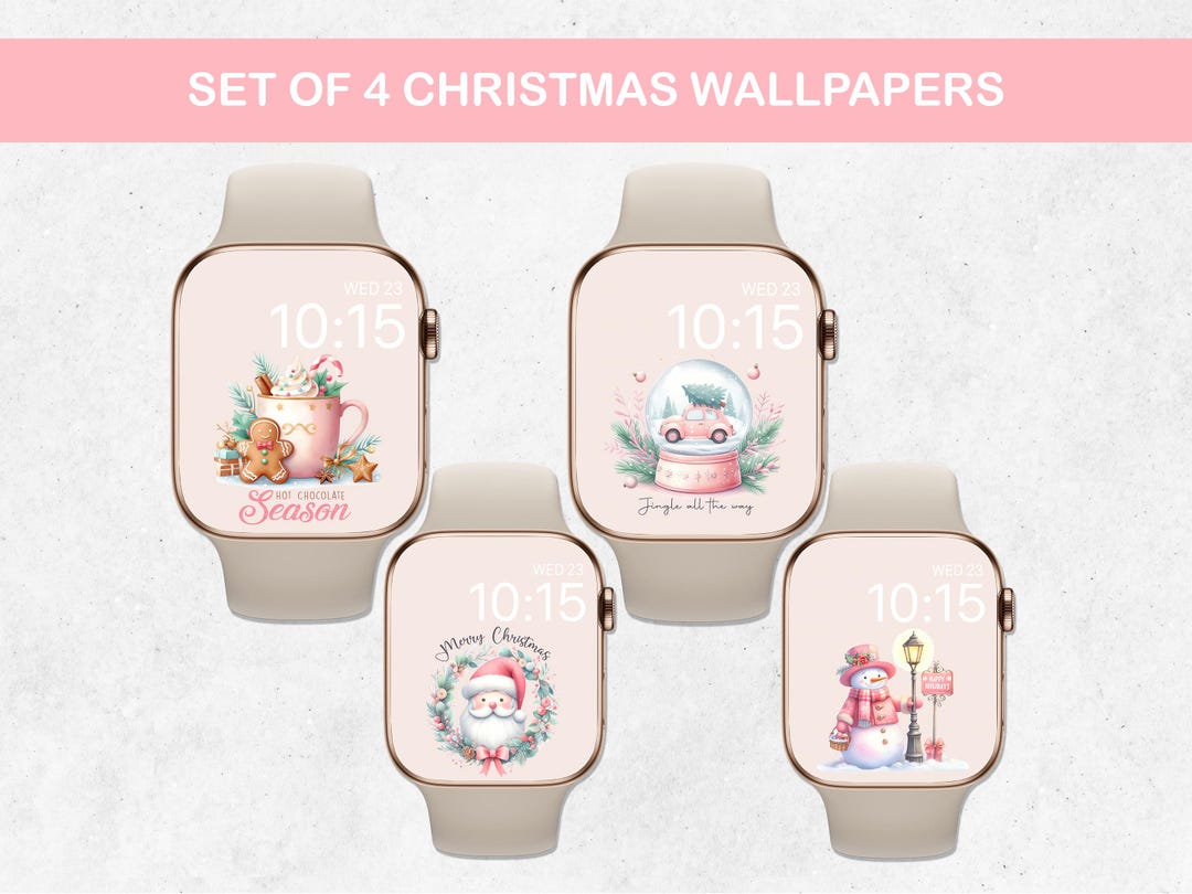 Christmas Apple Watch Wallpaper Bundle, Winter Watch Face, Cute ...