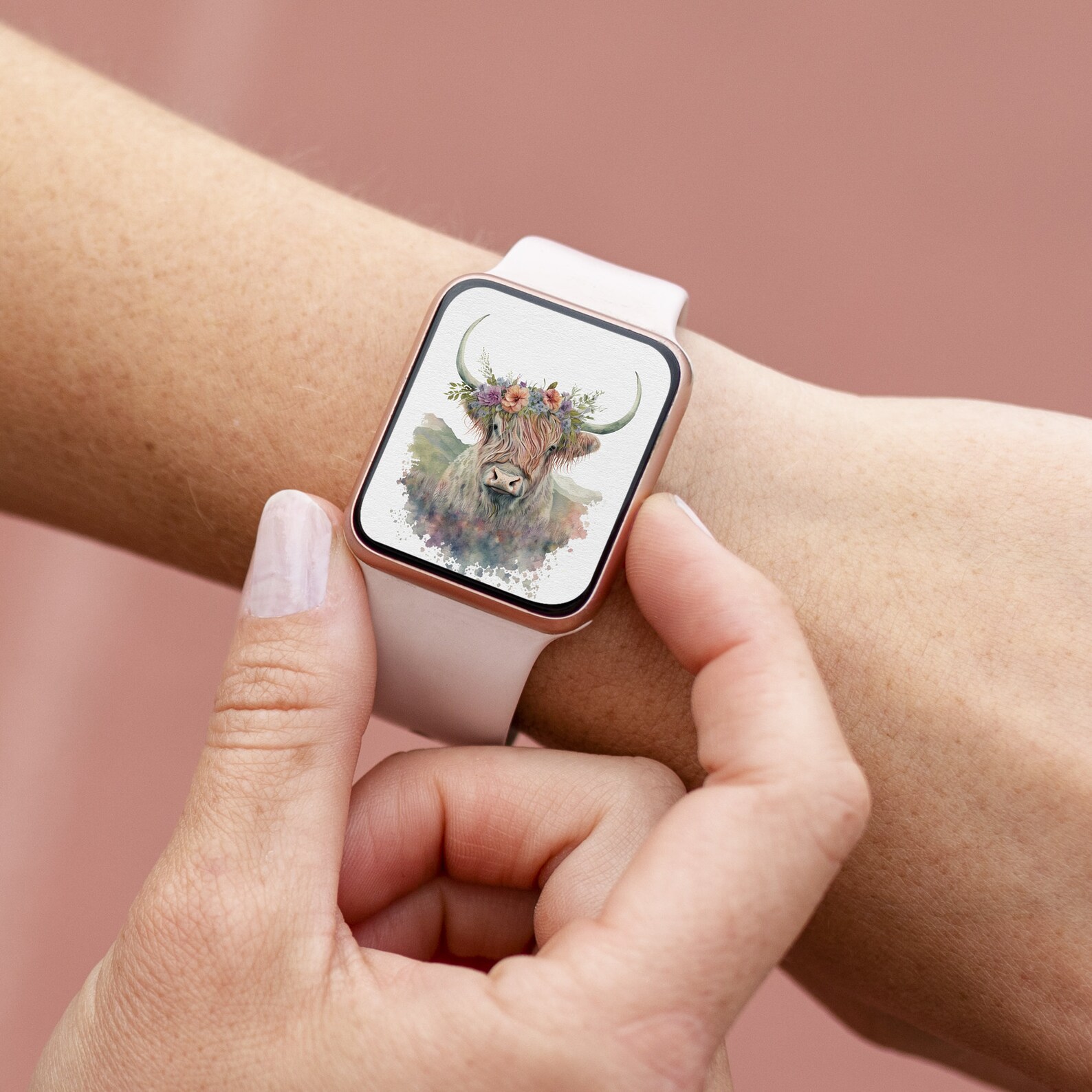 Cow Apple Watch Wallpaper, Apple Watch Face Highland Cow, Colorful ...