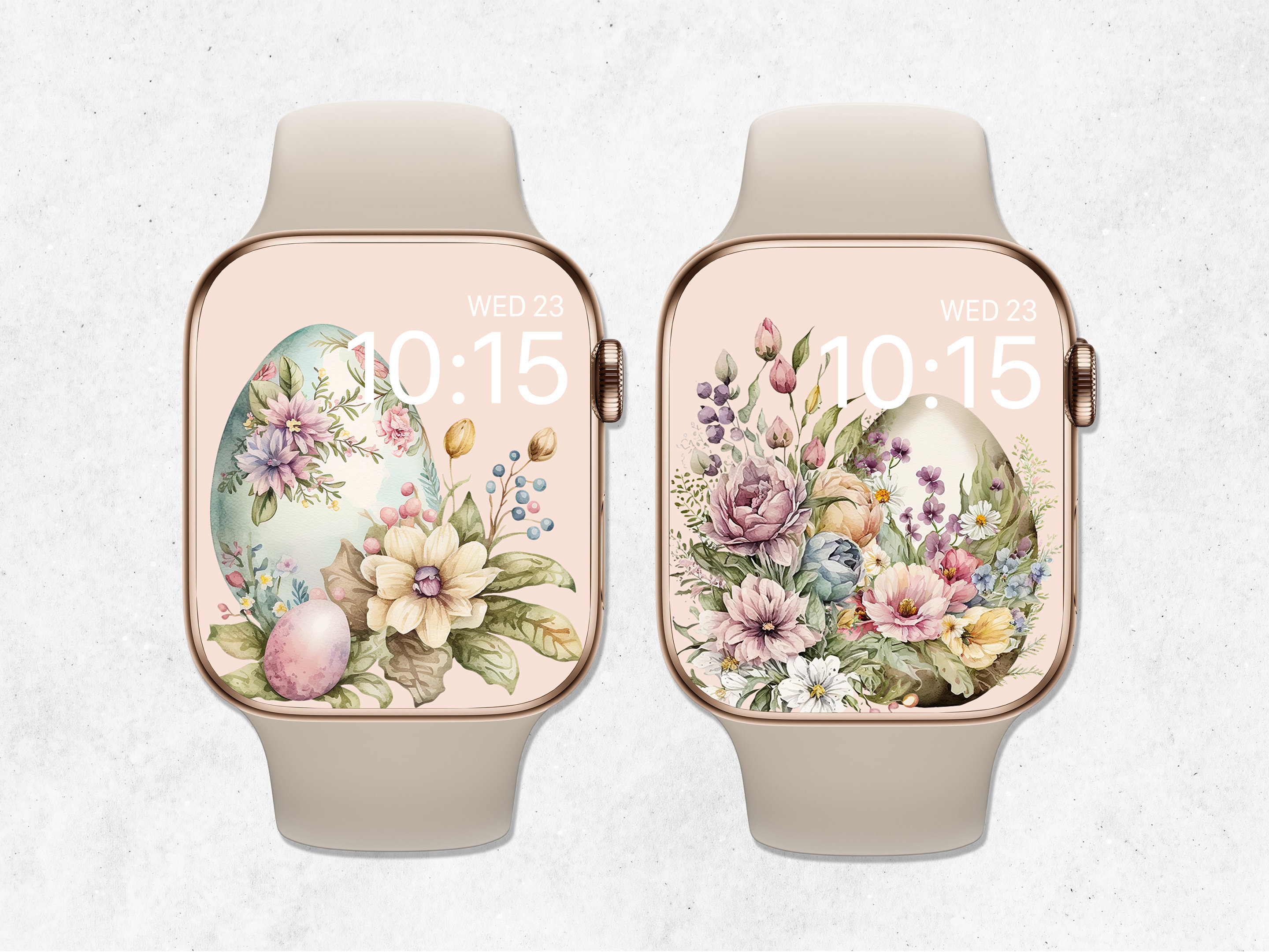 Easter Egg Apple Watch Face Background Wallpaper, Set of 2 Watercolor ...