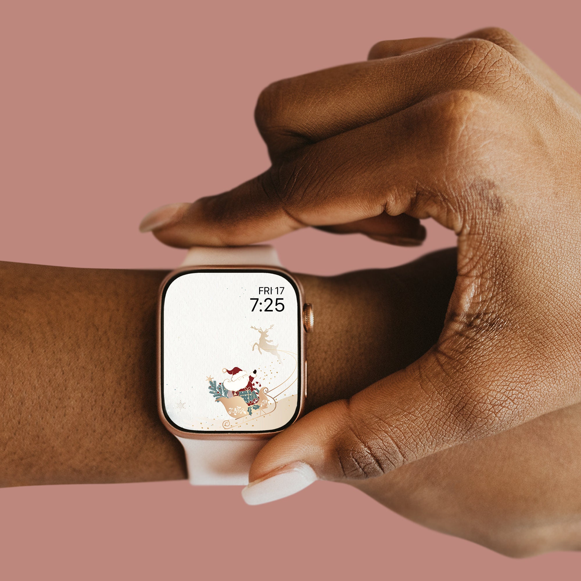 Santa Apple Watch Wallpaper, Christmas Watch Face, Winter Smartwatch ...