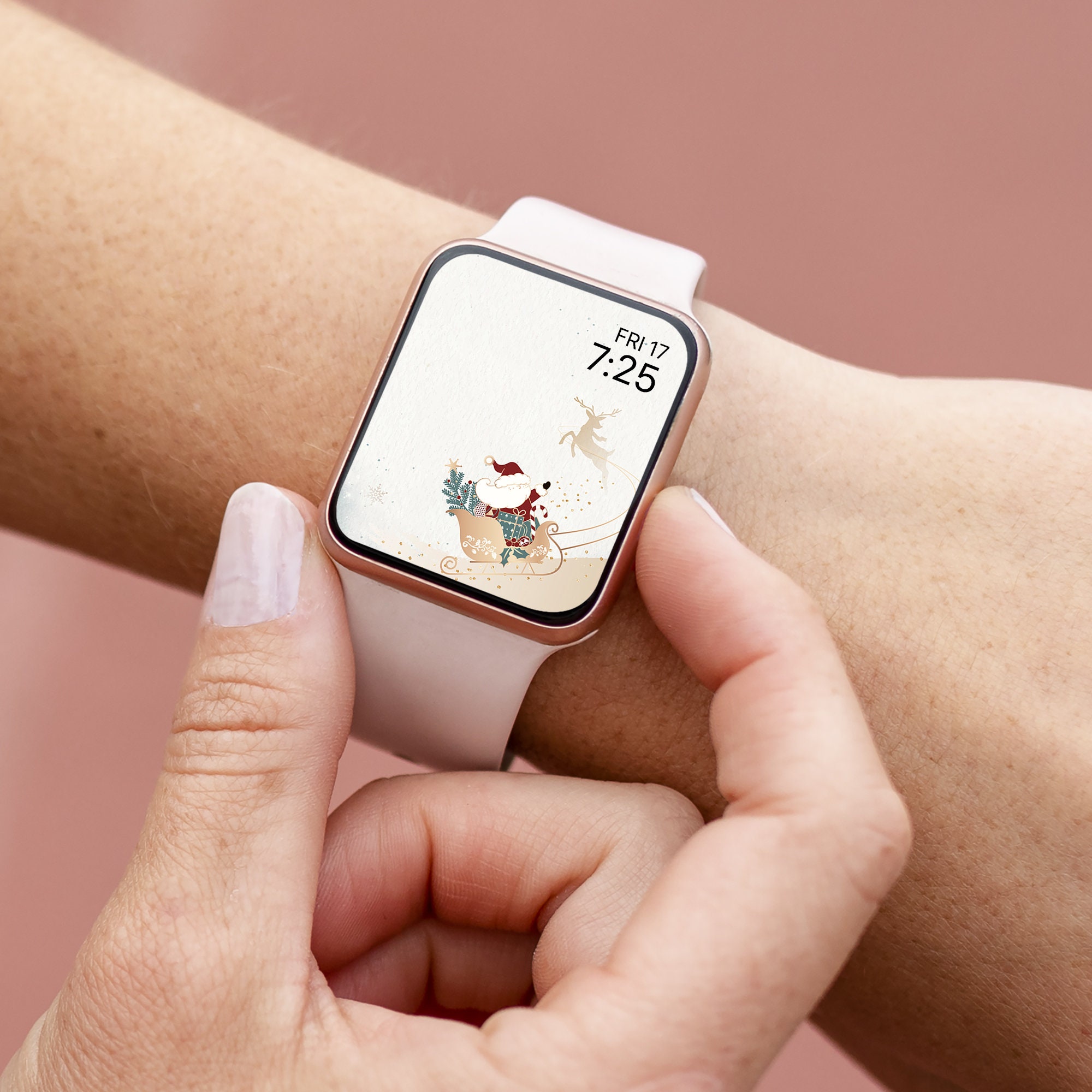 Santa Apple Watch Wallpaper, Christmas Watch Face, Winter Smartwatch ...