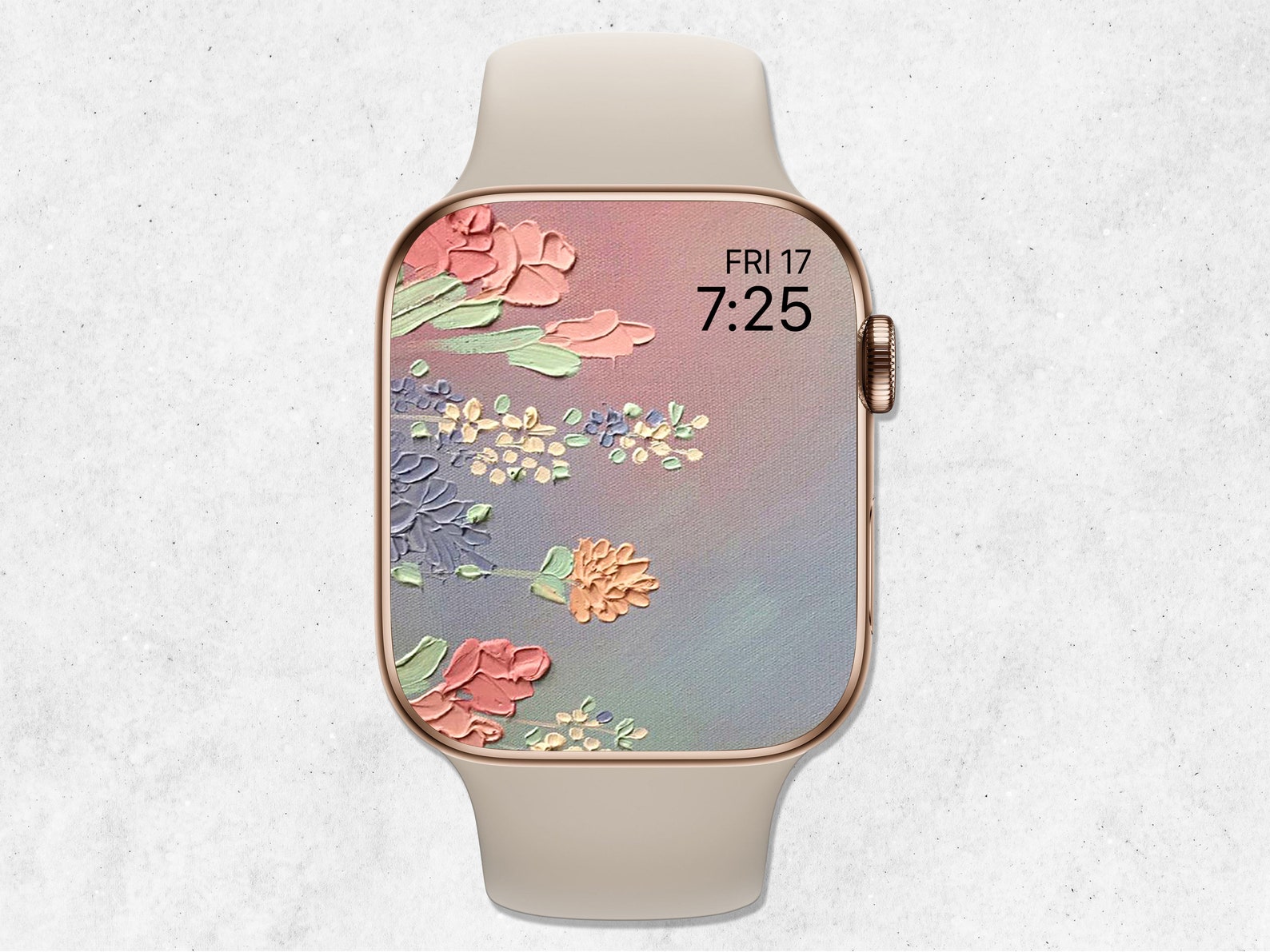 Floral Apple Watch Wallpaper, Apple Watch Face Flowers, Floral Painting ...