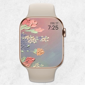 Floral Apple Watch Wallpaper, Apple Watch Face Flowers, Floral Painting ...