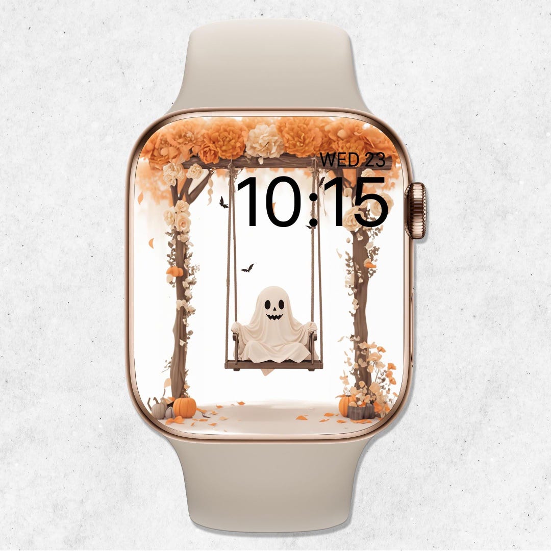 Ghost Apple Watch Wallpaper, Halloween Watch Face, Autumn Watch ...