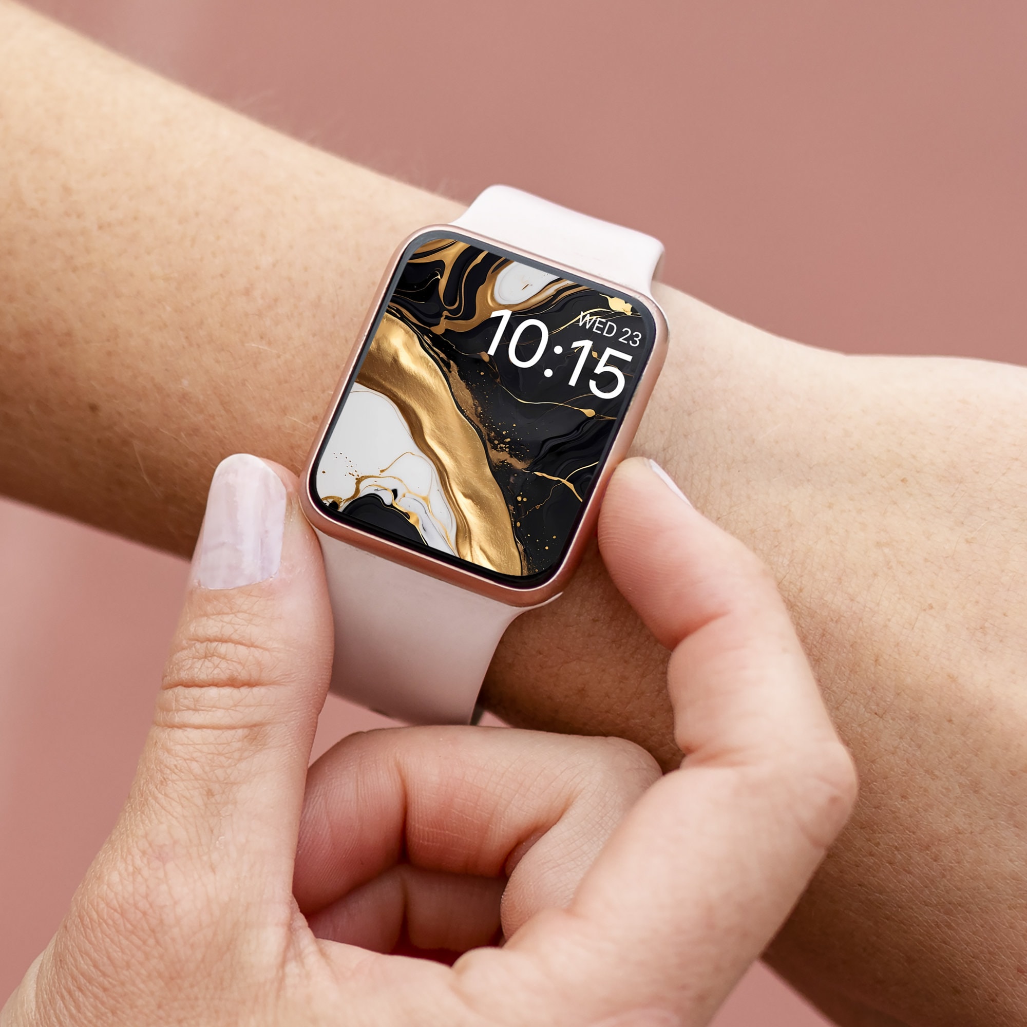 Marble Apple Watch Wallpaper, Gold Apple Watch Face, Aesthetic Watch ...