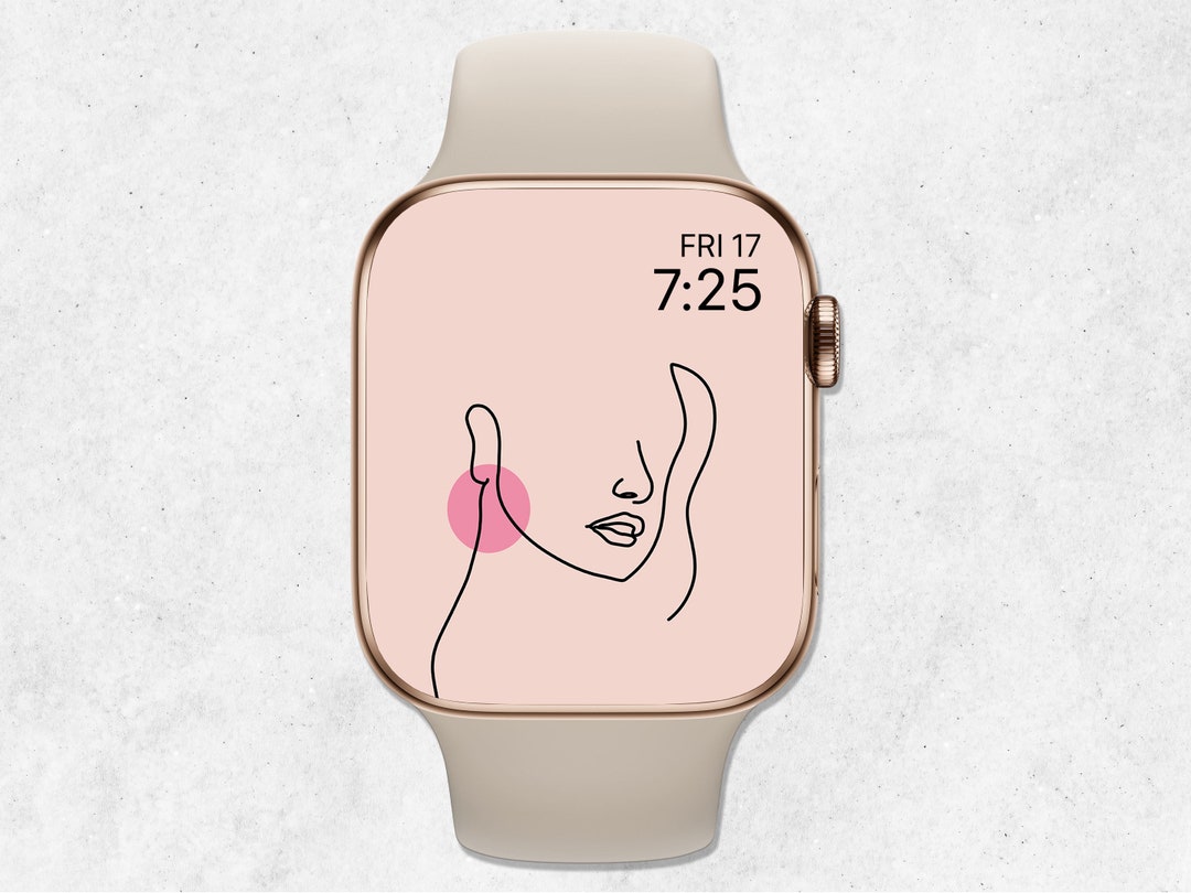 Line Art Apple Watch Wallpaper, Minimal Apple Watch Face, Woman Line ...