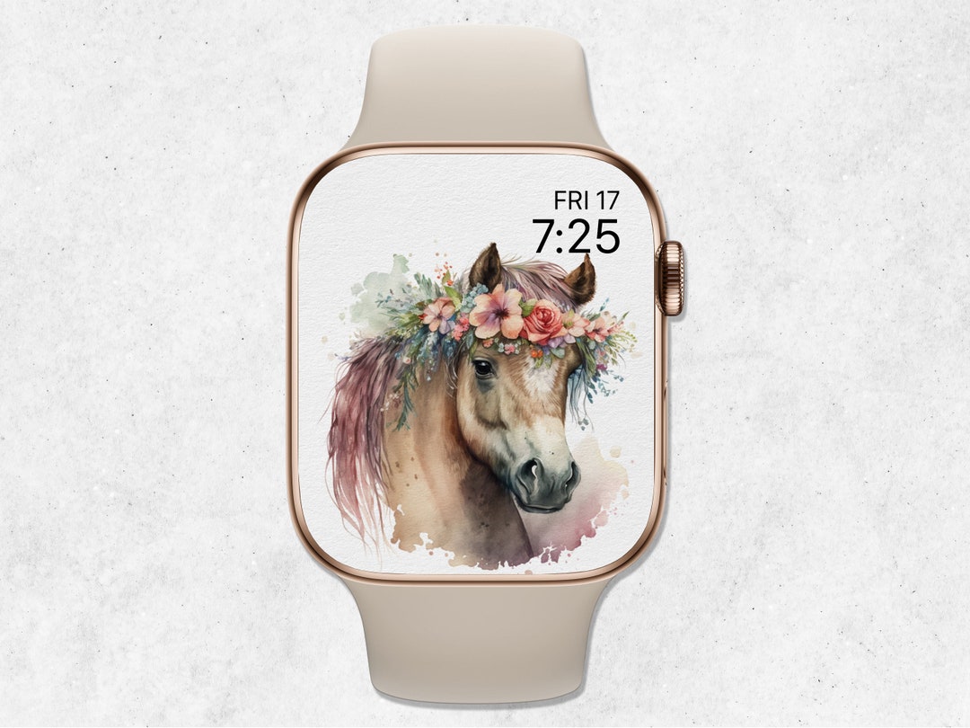Horse Apple Watch Wallpaper, Apple Watch Face Horse, Watercolor Horse ...