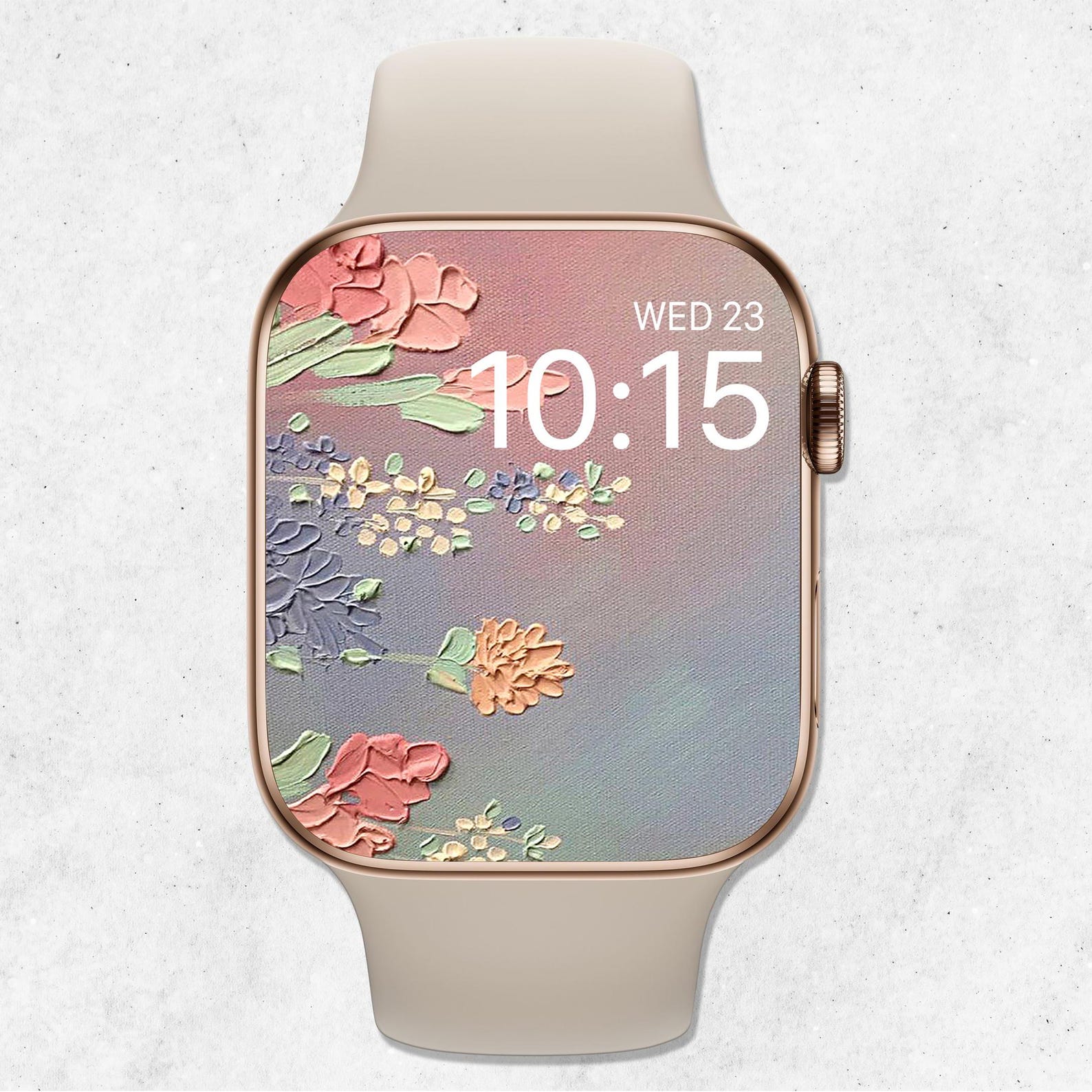 Floral Apple Watch Wallpaper, Apple Watch Face Flowers, Floral Painting ...