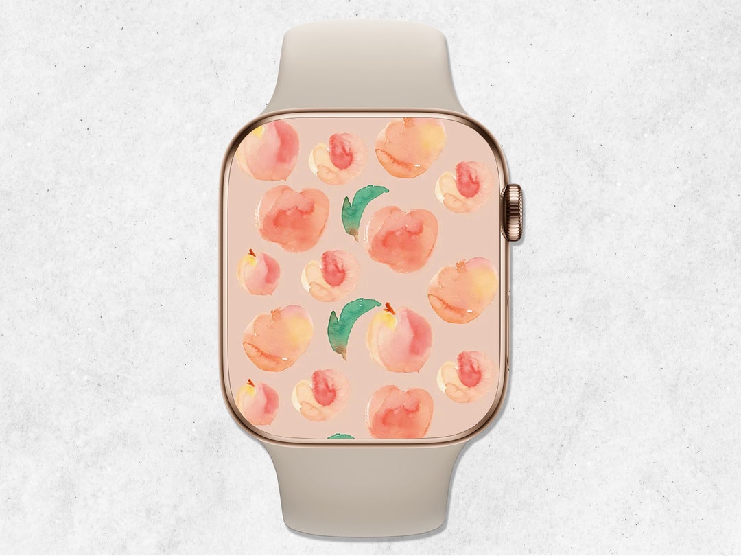Peach Apple Watch Wallpaper, Summer Apple Watch Face, Fruits Smartwatch ...