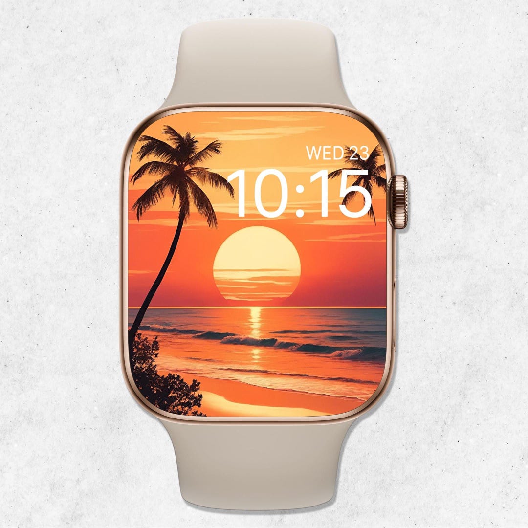 Tropical Summer Beach Sunset Apple Watch Face (digital Download) - Etsy