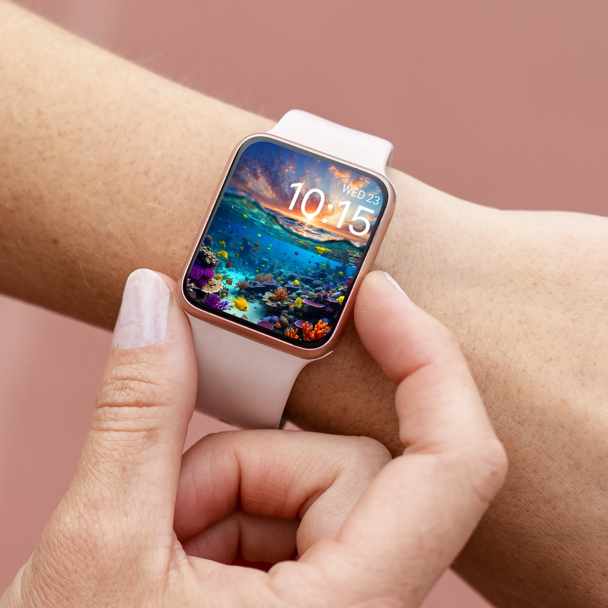 Summer Apple Watch Wallpaper, Ocean Watch Face, Coral Reef Smartwatch ...