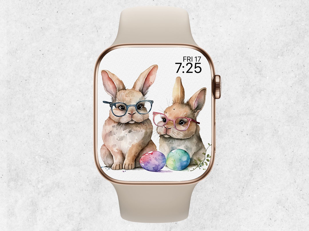 Easter Bunny Apple Watch Wallpaper, Apple Watch Face Watercolor, Easter ...