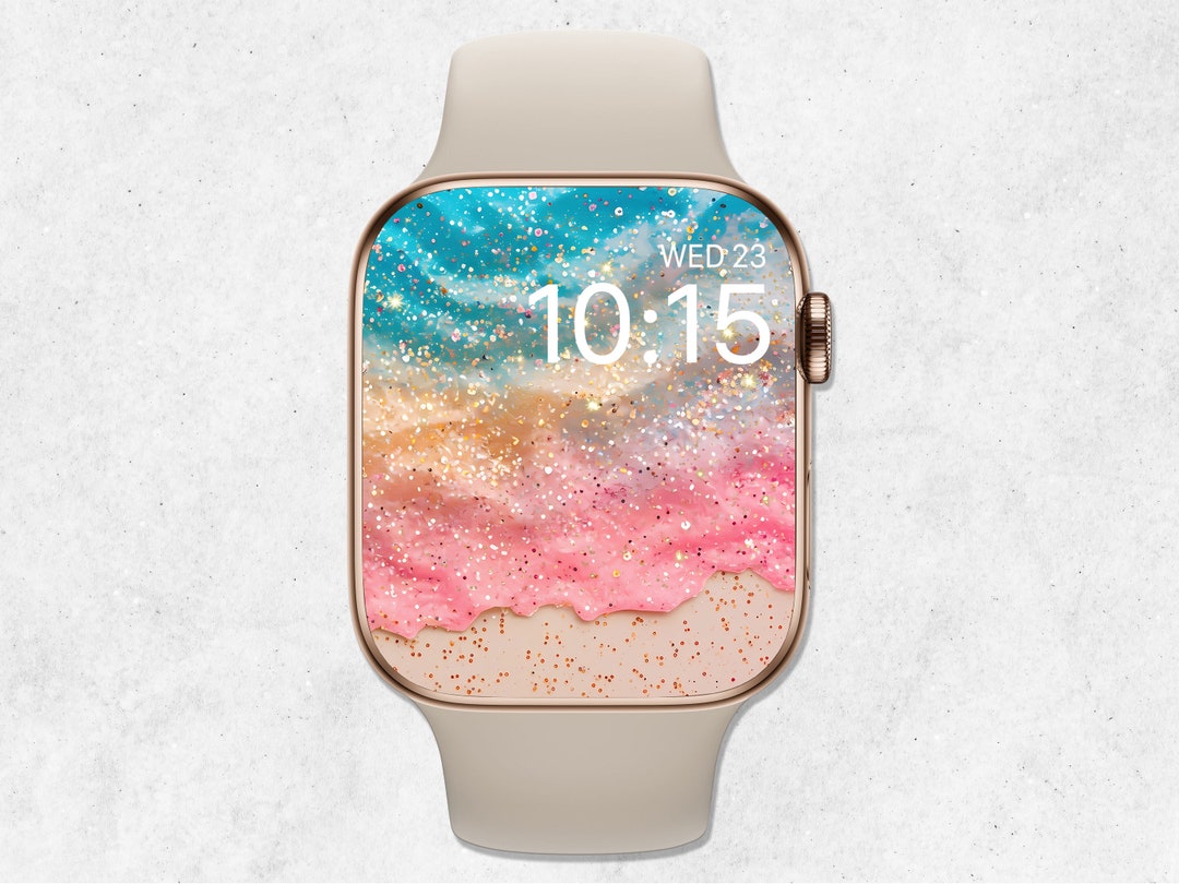 Beach Apple Watch Wallpaper, Glitter Watch Face, Sparkly Watch ...