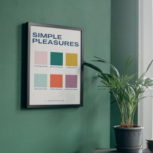 Simple Pleasures Color Palette Poster | Serene Home Decor (digital ...