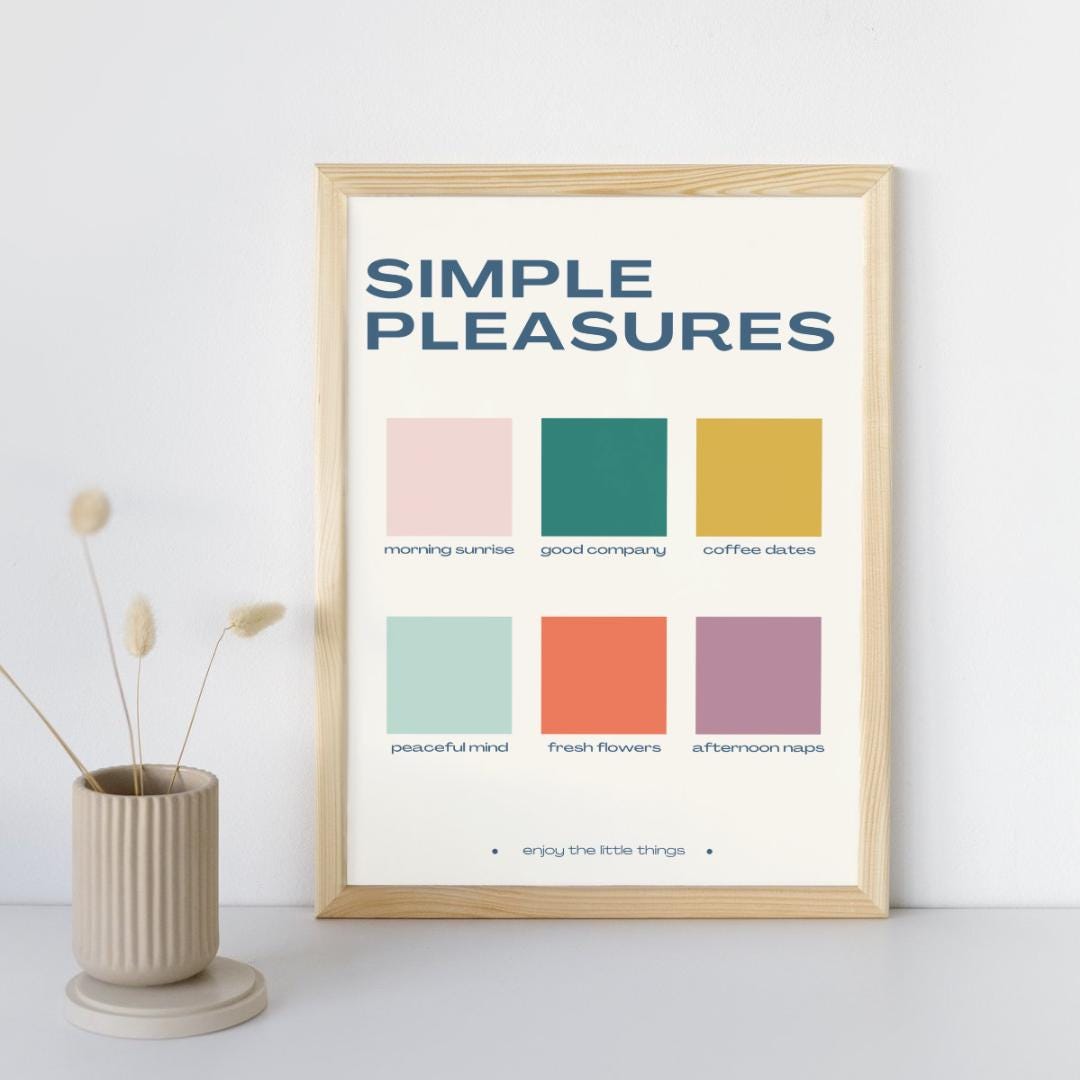 Simple Pleasures Color Palette Poster | Serene Home Decor (digital ...