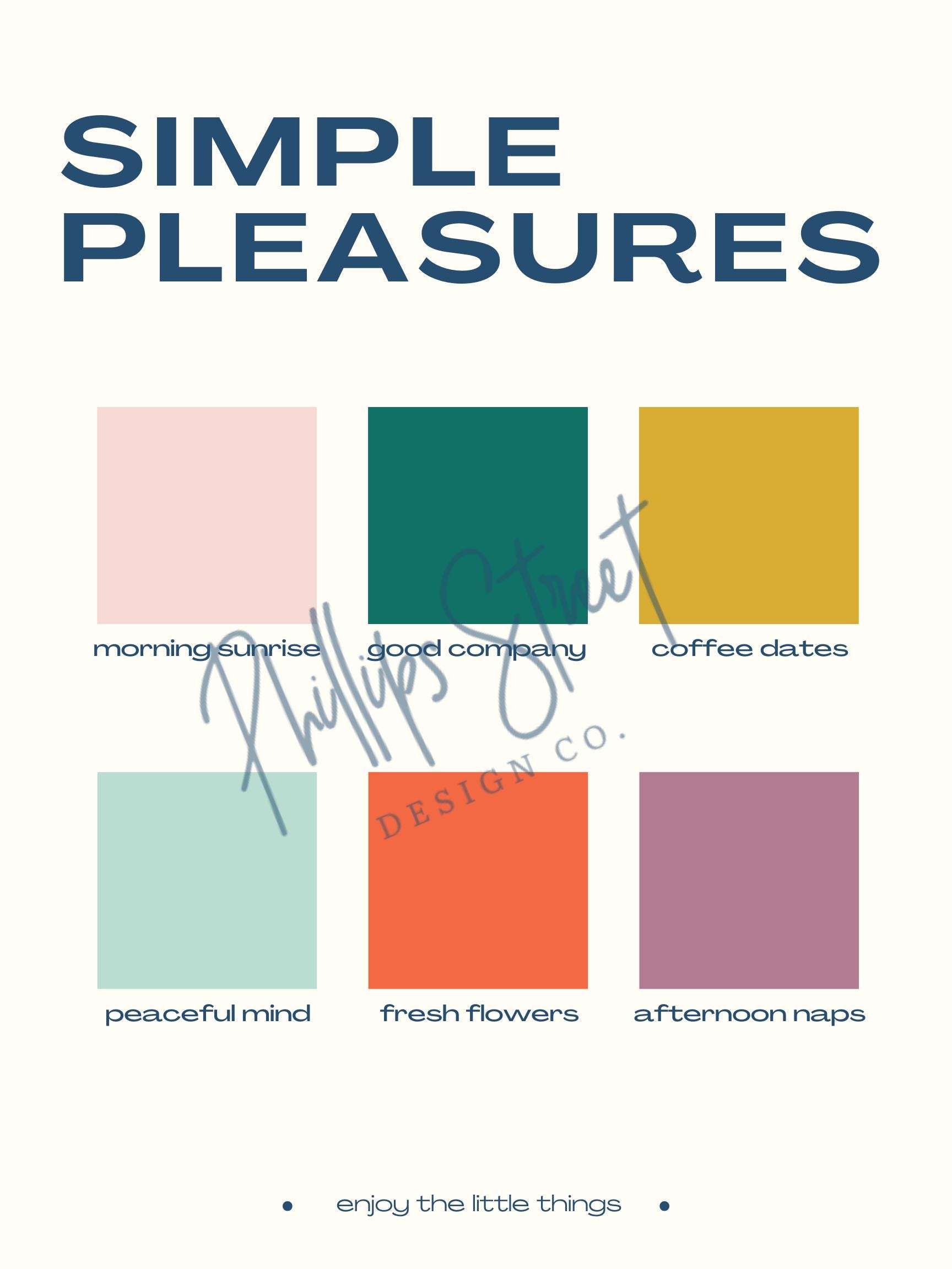 Simple Pleasures Color Palette Poster | Serene Home Decor (digital ...
