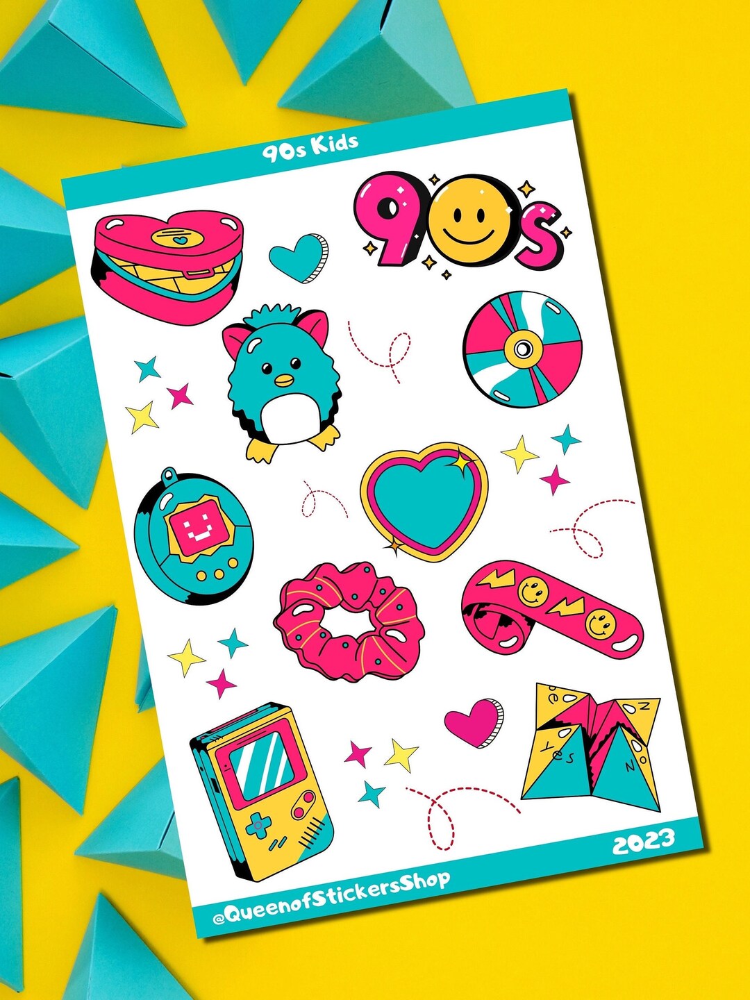 90's Kids Nostalgia Sticker Sheet, 1990s Kids Toy Throwback Stickers ...