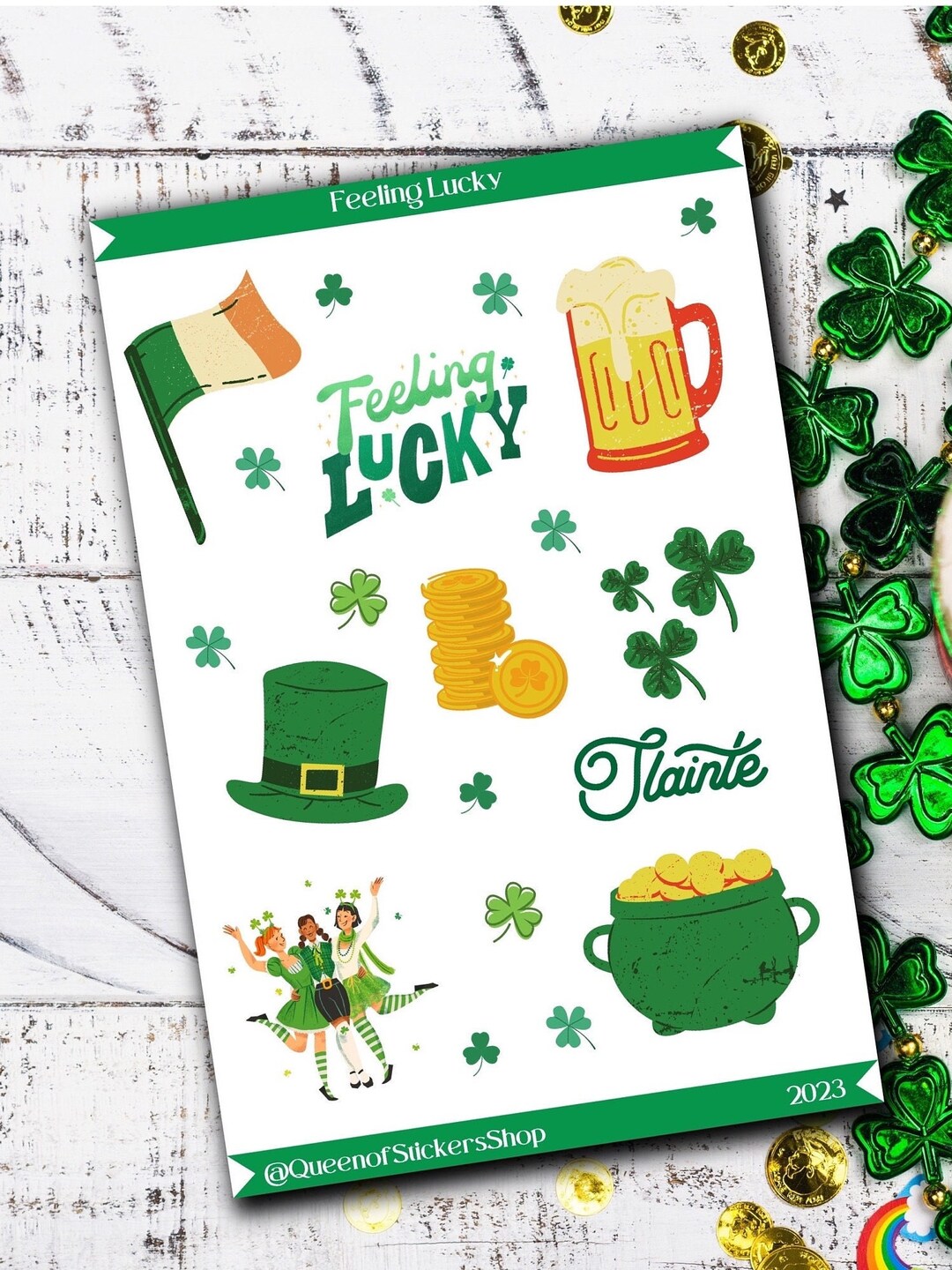 St. Patrick's Feeling Lucky Sticker Sheet, Cute St. Patrick's Day ...