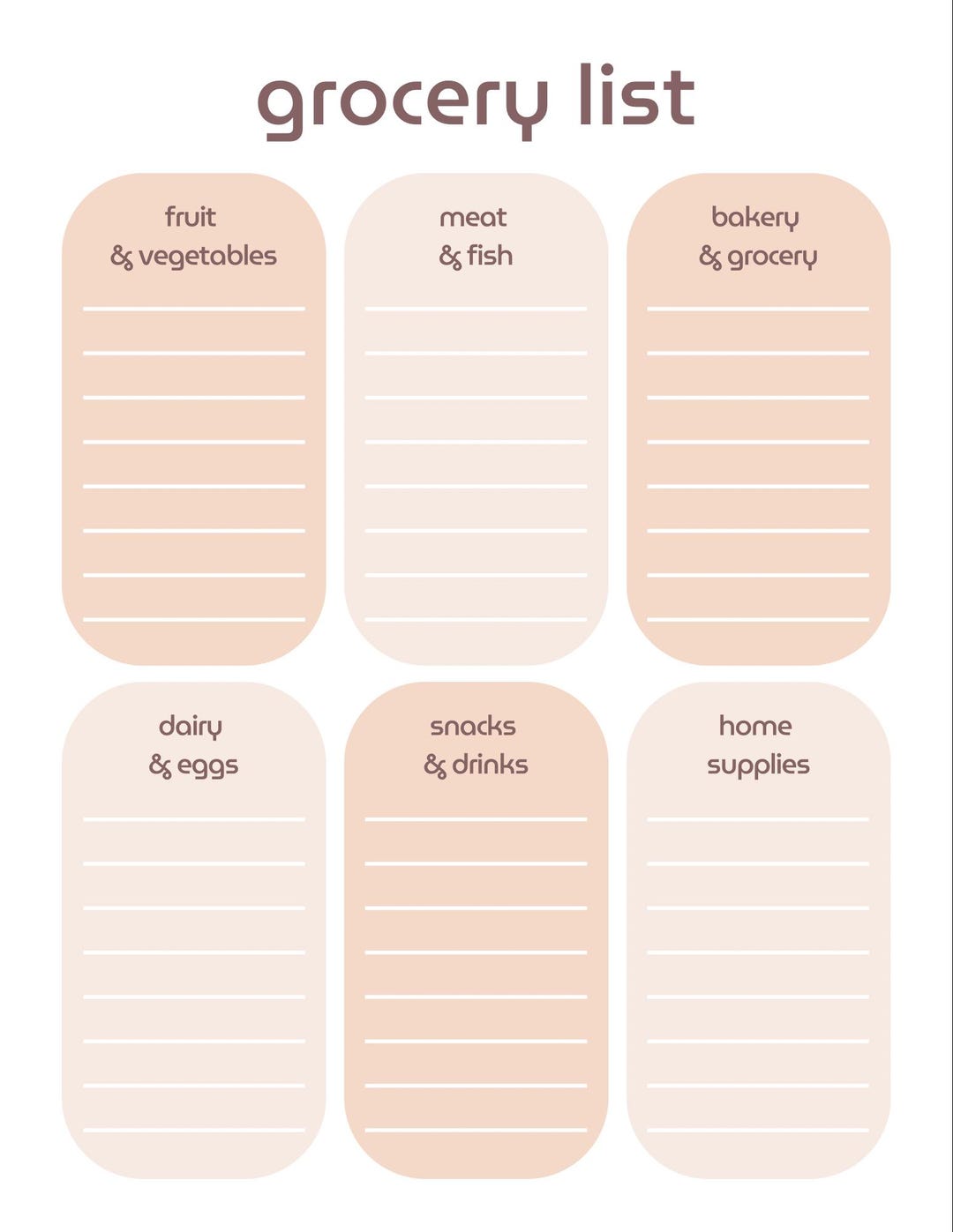 Cute Shopping List Template - Etsy