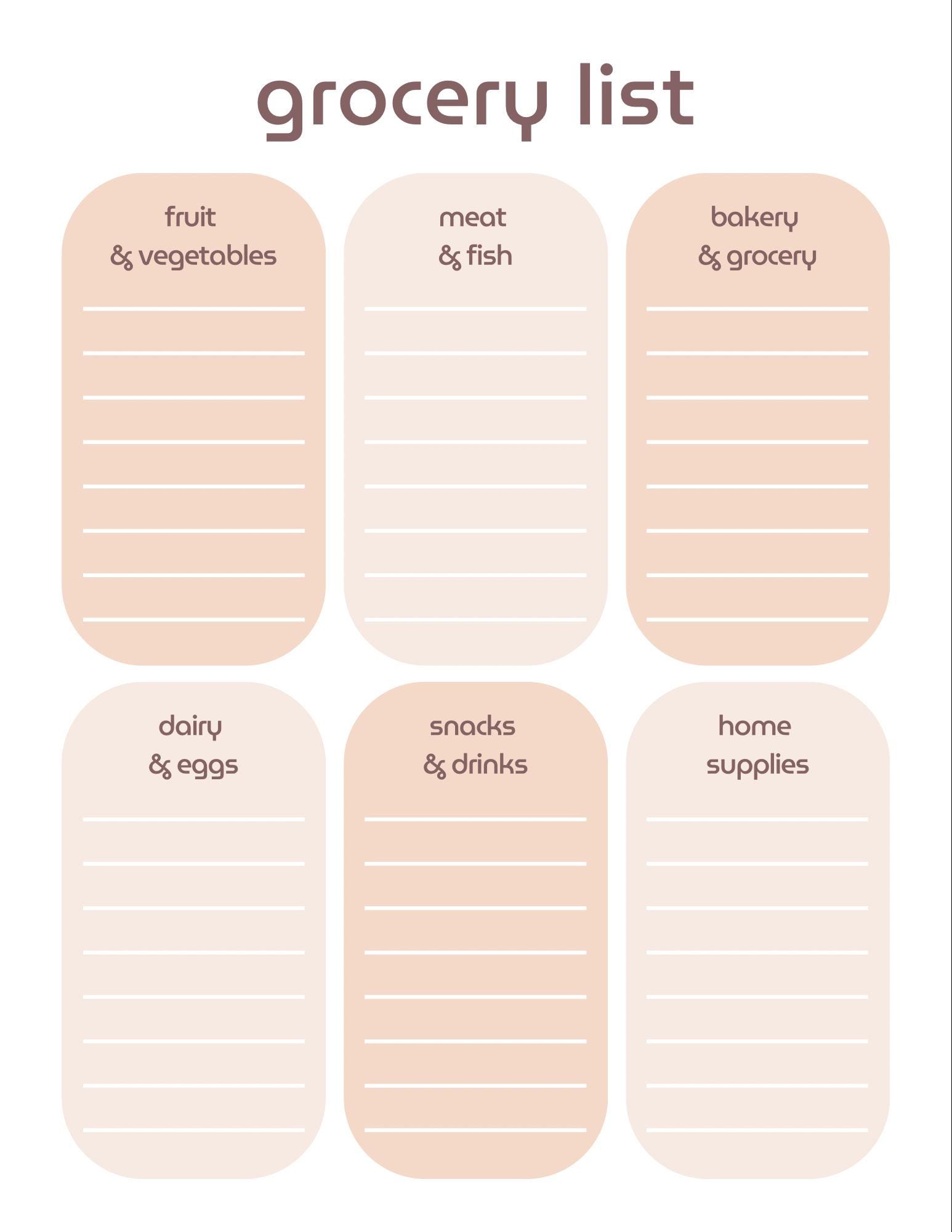 Cute Shopping List Template - Etsy