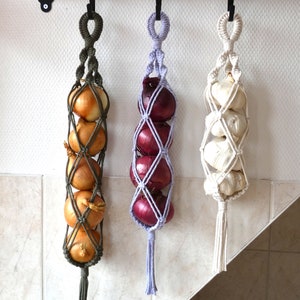 Macrame Onion Net, Condiment Kitchen Storage, Wall Decor and Wall ...
