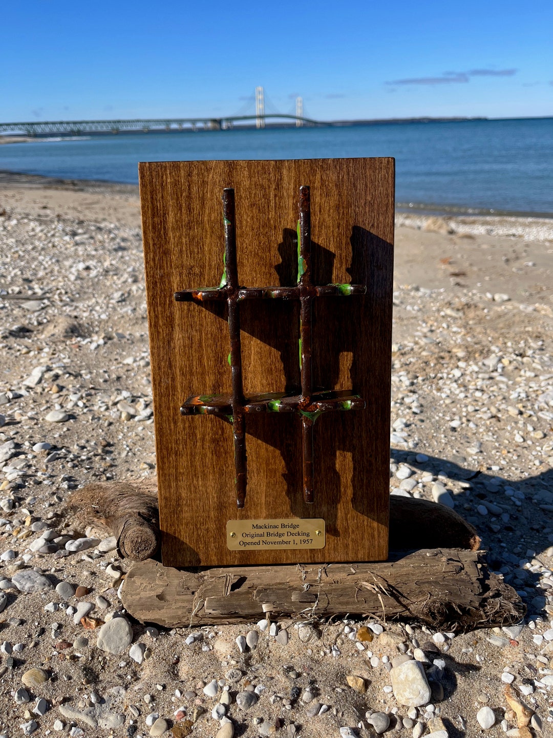 Mackinac Bridge Wall Hanging, 1 Grate Steel Open End, Traditional - Etsy