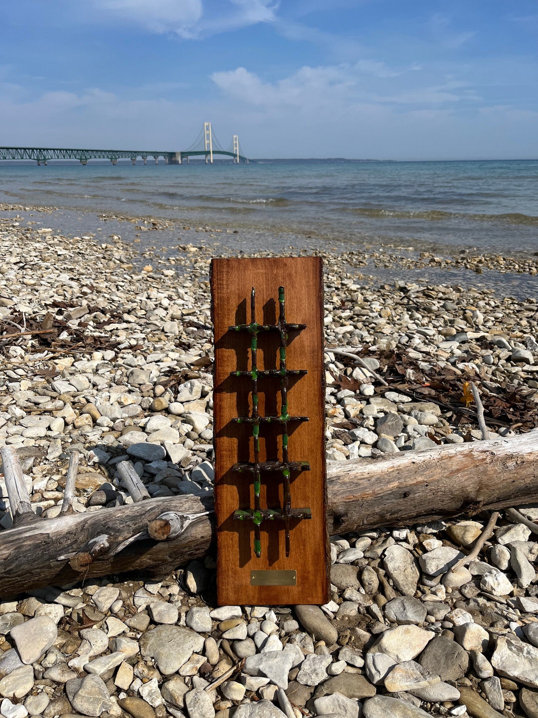 Mackinac Bridge Wall Hanging, 4 Grate, Live Edge. Free Shipping - Etsy