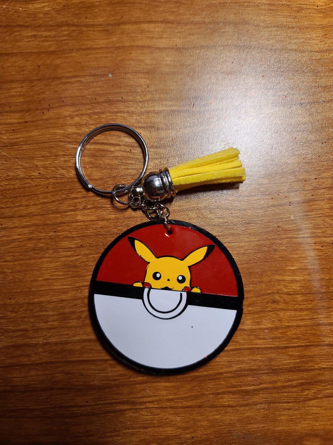Pikachu on Pokeball Keychain - Etsy