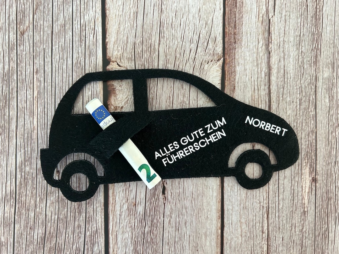 Personalisiertes Auto Geldgeschenk aus Filz zum Führerschein I - Etsy.de