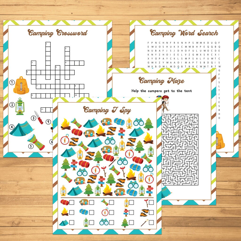 Printable Camping Games for Kids - Etsy