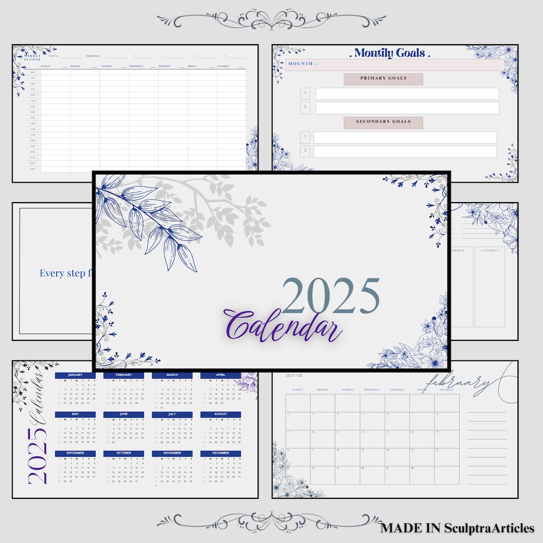2025 Calendar in English Printable PDF Monthly English Calendar 2025 ...