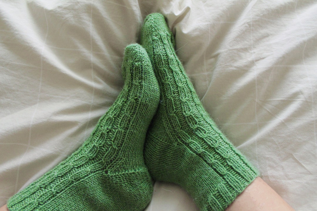 Rib and Twist Socks - Etsy