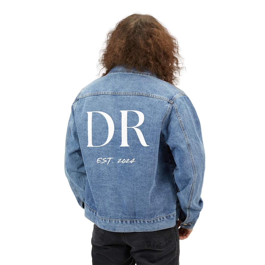 DR Men's Denim Jacket Est. 2024 Customized Perfect Graduation Gift for ...