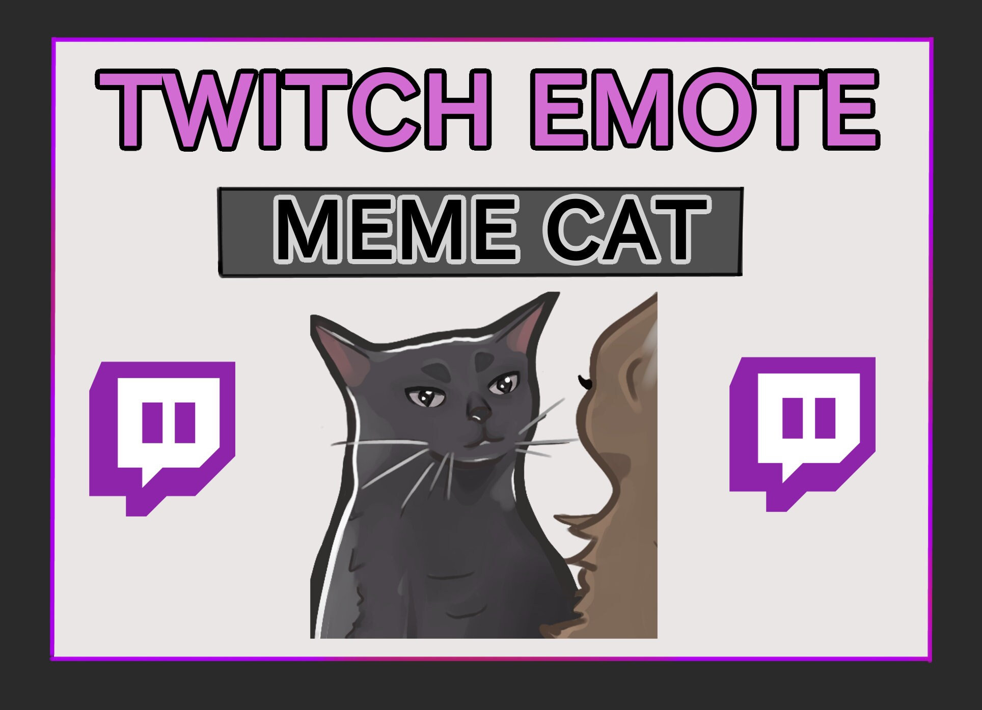TWITCH Emote Meme Cat Tiktok Black Cat Emote for Twitch and Discord - Etsy